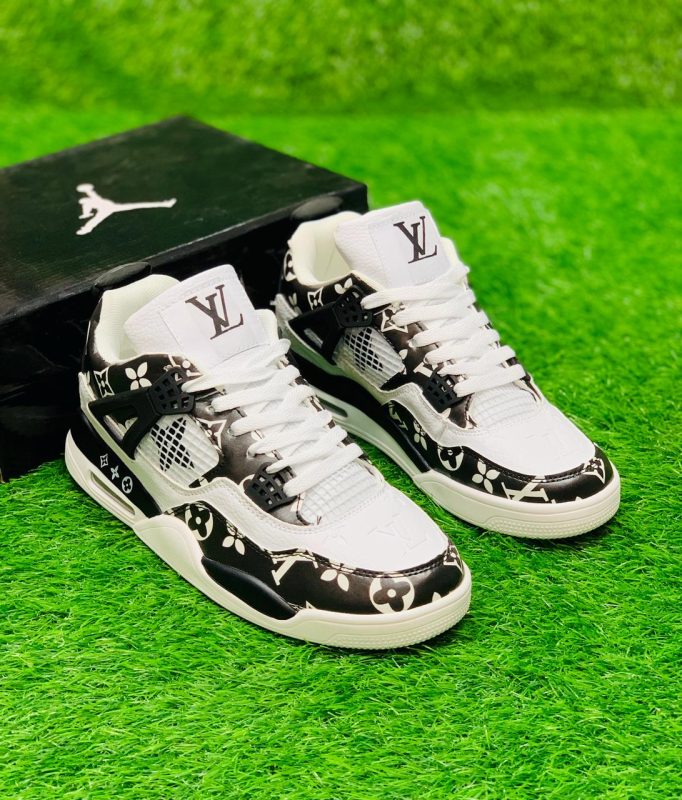 Air Jordan 4 LOUIS VUITTON “BLACK WHITE” – Kate Store