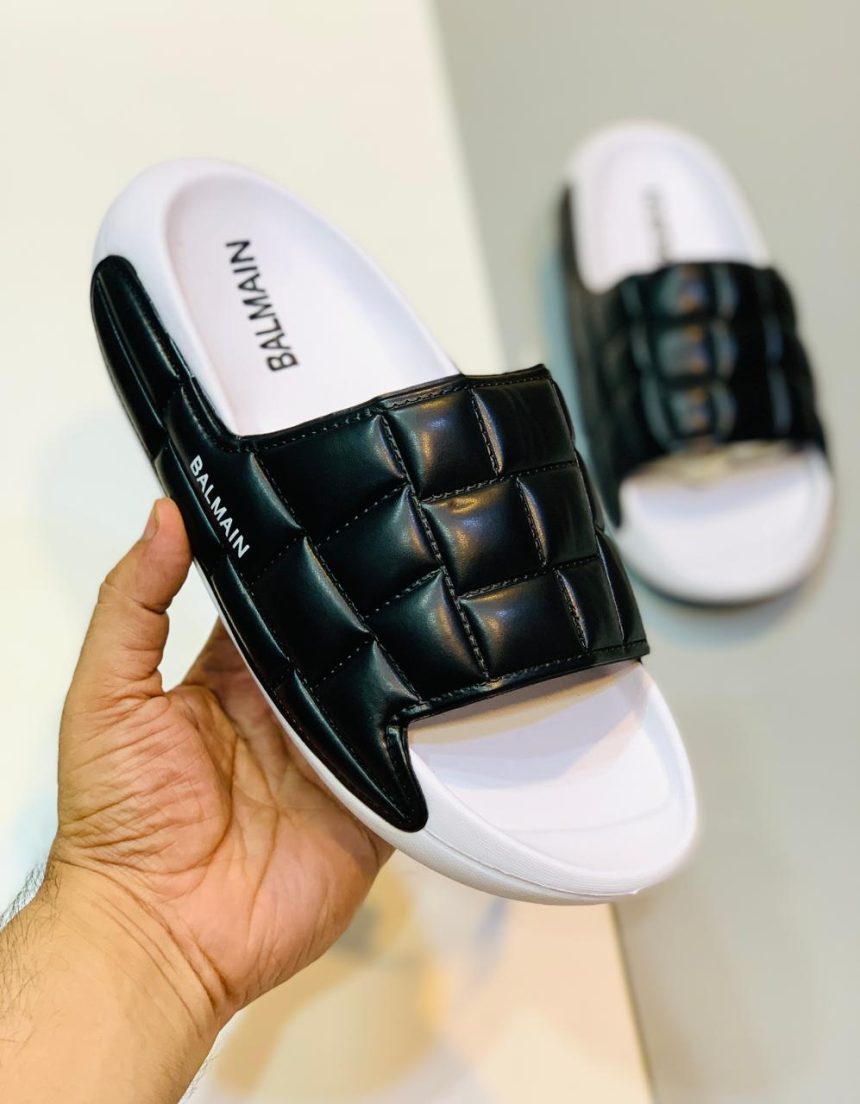 Balmain Slippers “Black White” – Kate Store